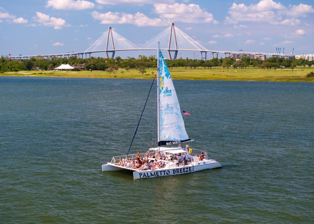 Morning Charleston Harbor Sail Lux Catamaran Shade and Seating - Boater USA
